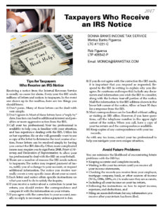 client_handout_IRS notice | Donna Banks Tax Service